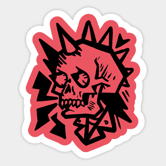 Punk skull - Skull - Sticker | TeePublic