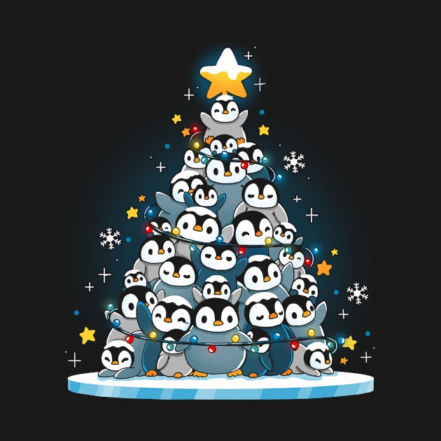 Penguin Christmas Tree - Christmas - T-Shirt | TeePublic