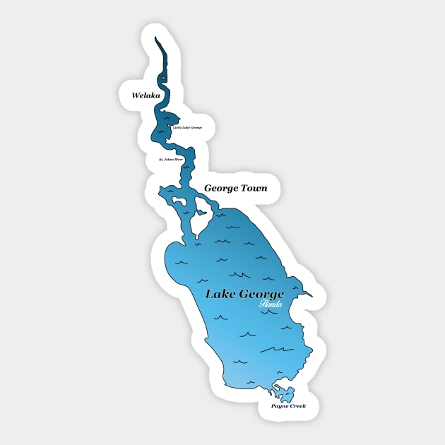 Lake George FL Map - Lake George - Sticker | TeePublic