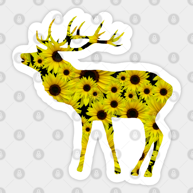 deer, stag, sunflowers, wild animal, hunting sunflower - Deer Artwork ...