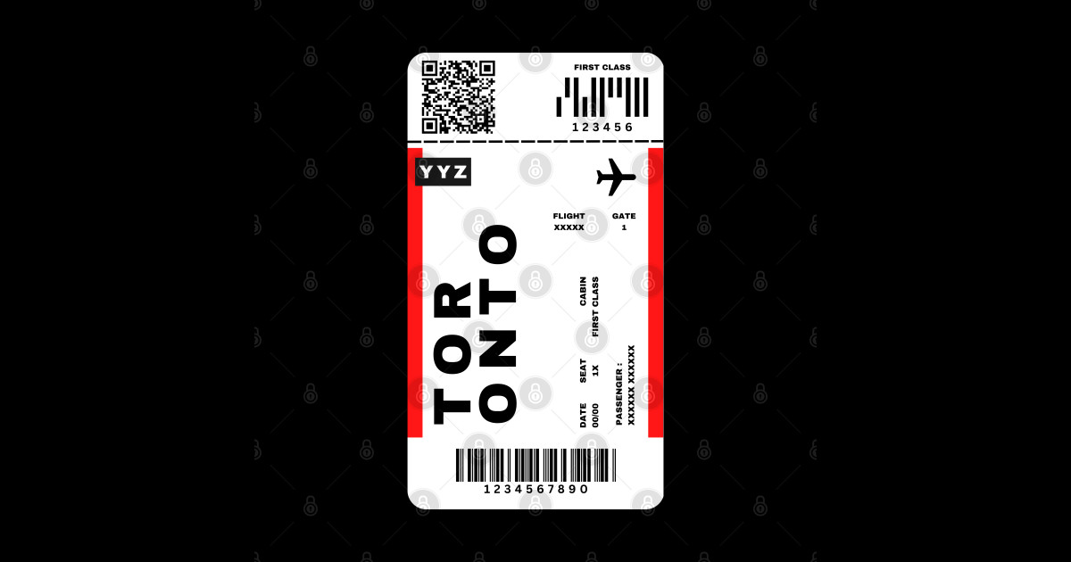 Toronto Boarding Pass Canada Destination Ticket - Boarding Pass ...