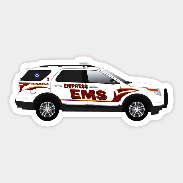 empress ems paramedic fly car - Empress Paramedic - Sticker | TeePublic