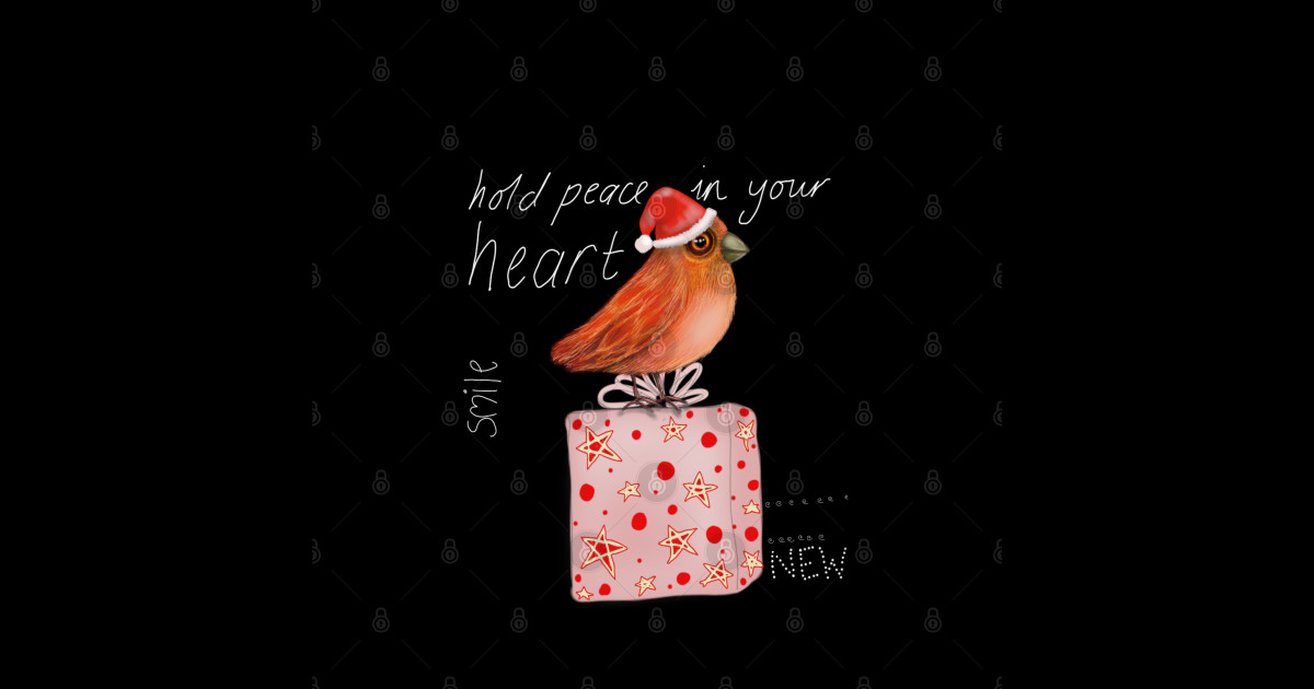 Christmas Greetings Bird on Present - Christmas Bird - Sticker | TeePublic