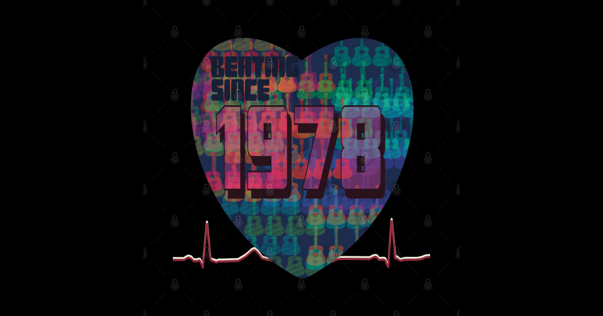 1978 - Heart Beating Since - 1978 Birthday Gifts - Sticker | TeePublic