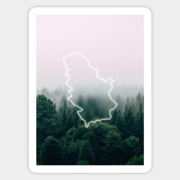 Serbia Country Map | Luminous Landscapes - Country Map - Sticker ...