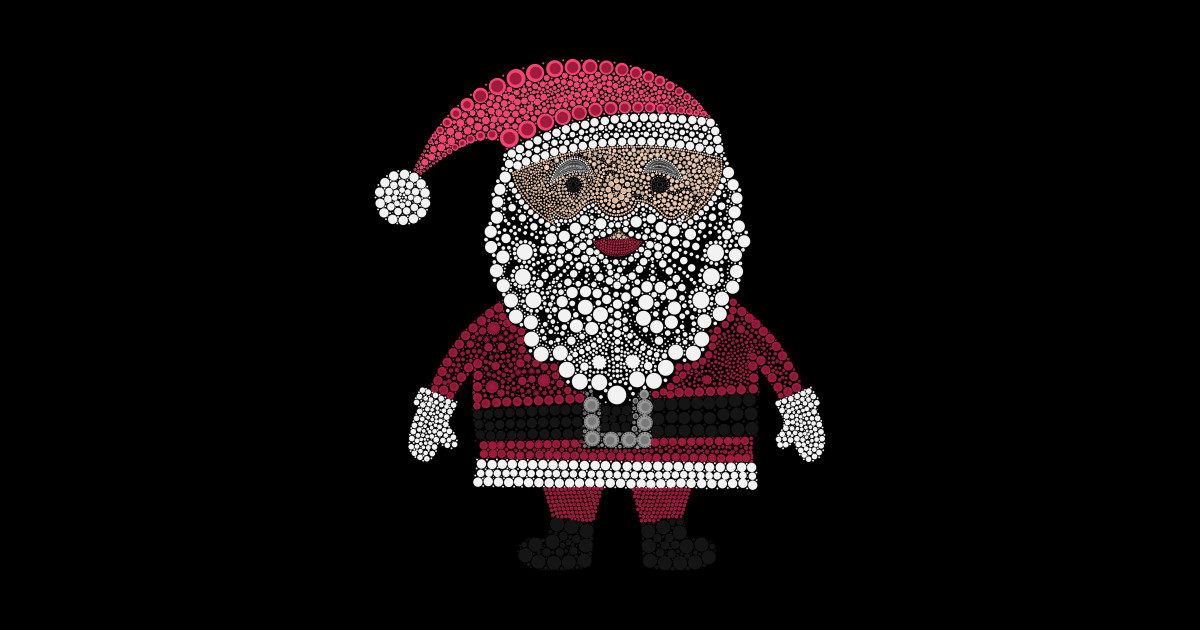 Dot Art Santa - Dotty Santa - Sticker | TeePublic