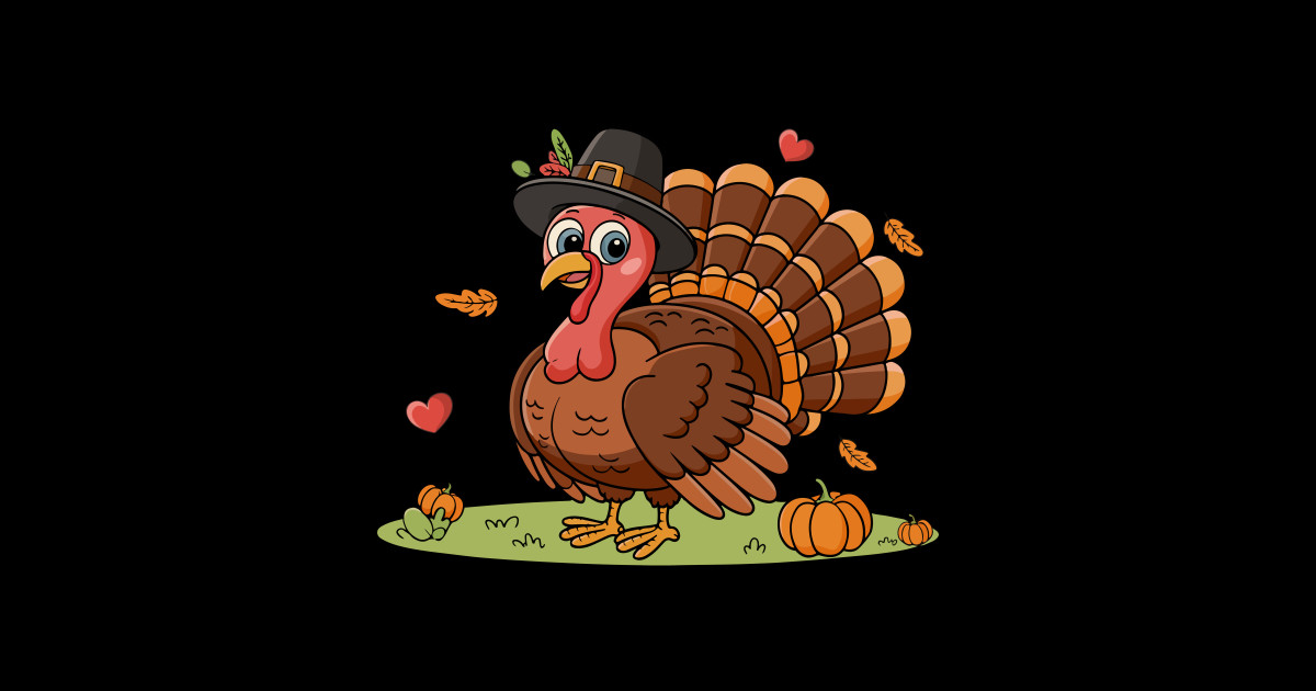 Cute Cartoon Thanksgiving Turkey - Cute Turkey - Sticker | TeePublic