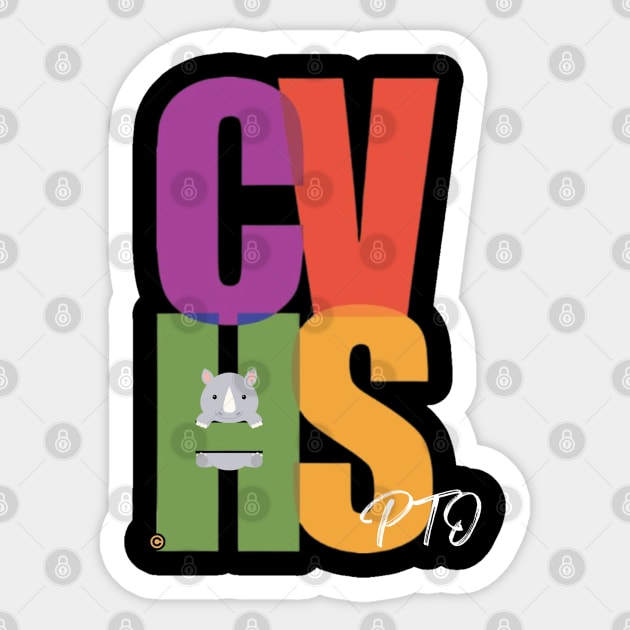 WHITE LETTERING CVHS PTO LOGO - Cvhs Pto - Sticker | TeePublic