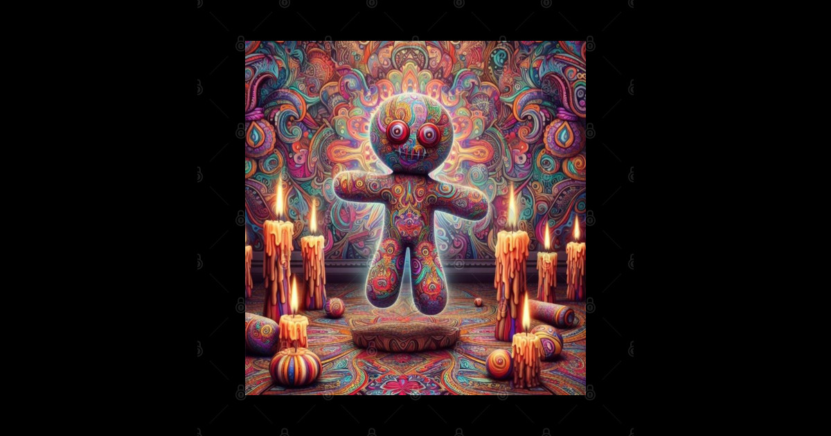 Trippy voodoo 2.0 - Voodoo Doll Art - Sticker | TeePublic
