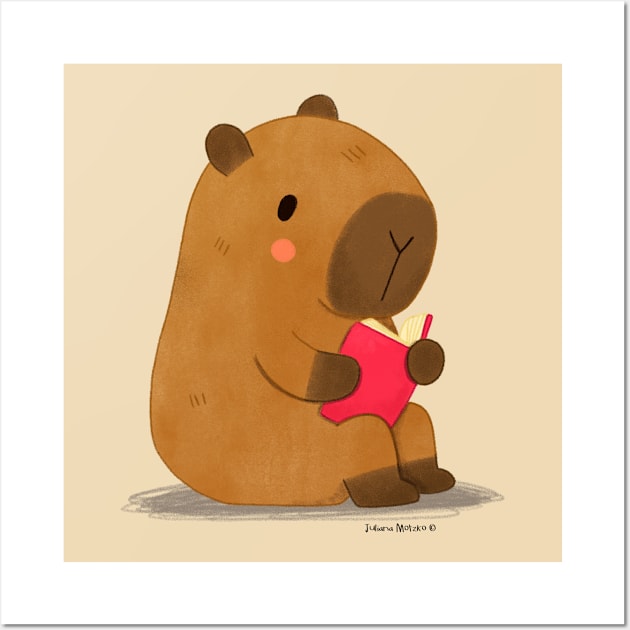 Capybara reading - Capybara Reading A Book - Posters and Art Prints ...