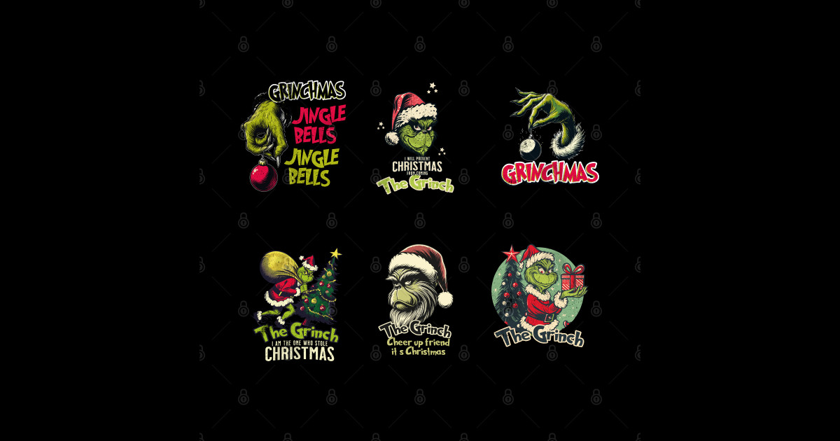 Pack Sticker Collection Christmas the Grinch - The Grinch Christmas ...