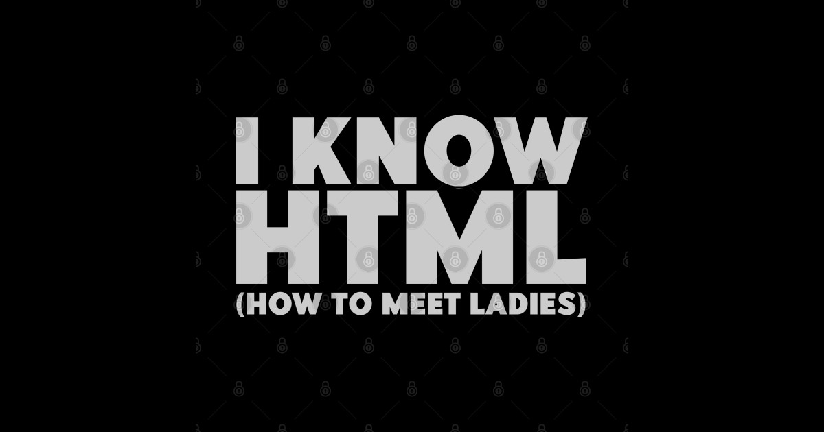 I Know HTML (How To Meet Ladies) Funny Programmer - Funny Programmer ...