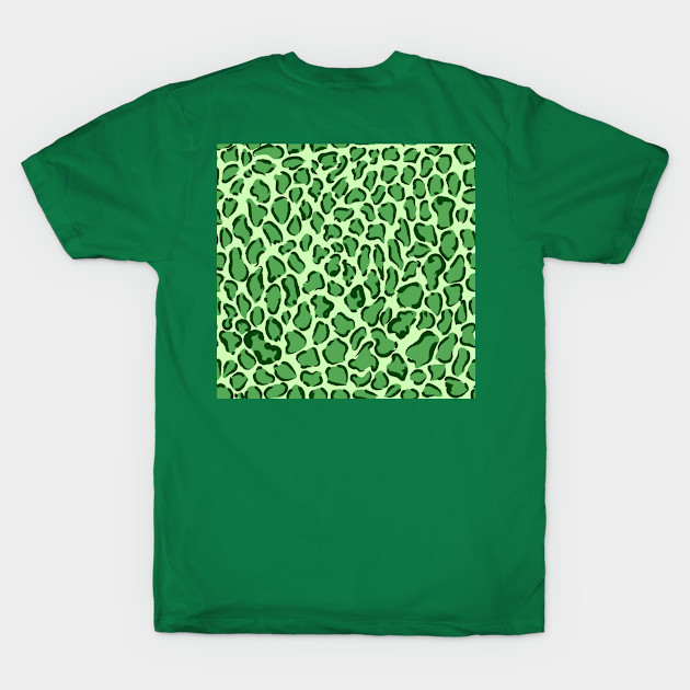 Green Retro Leopard Print Animal Fur Texture - Leopard Print - T-Shirt ...