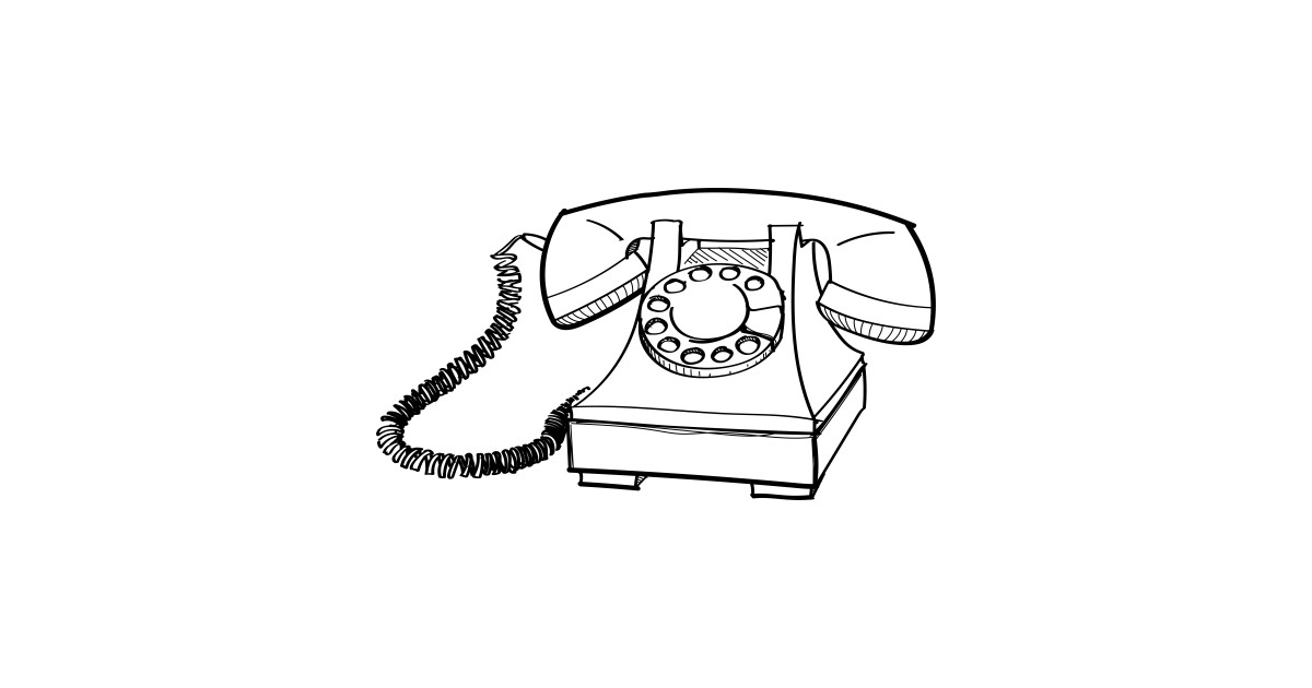 Retro Telephone Line Art Sketch - Retro Telephone - T-Shirt | TeePublic