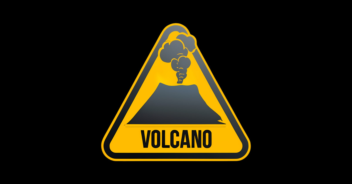 Volcano Warning Road Sign - Volcano - Sticker | TeePublic