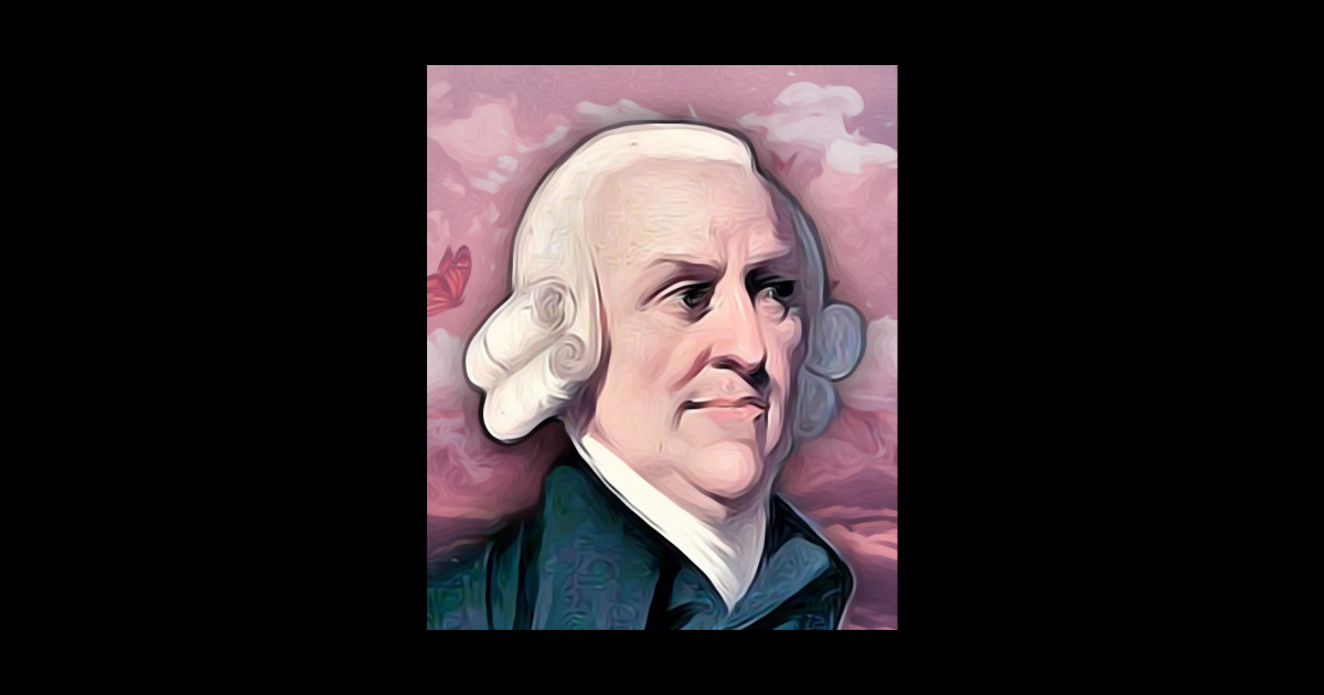 Adam Smith Portrait | Adam Smith Artwork 2 - Adam Smith - Pin | TeePublic