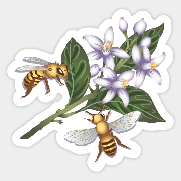 Honey Bee Teamwork - Nature - Sticker | TeePublic