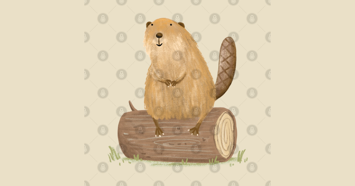 Beaver on a Log - Beaver - T-Shirt | TeePublic