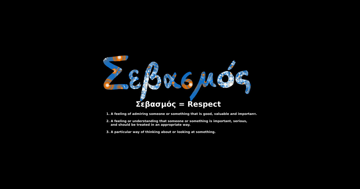 GREEK RESPECT - Respect - Sticker | TeePublic