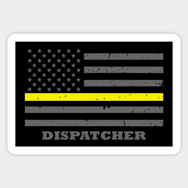 Dispatcher 911 Thin Gold Line Flag - 911 Dispatcher Gift - Sticker ...