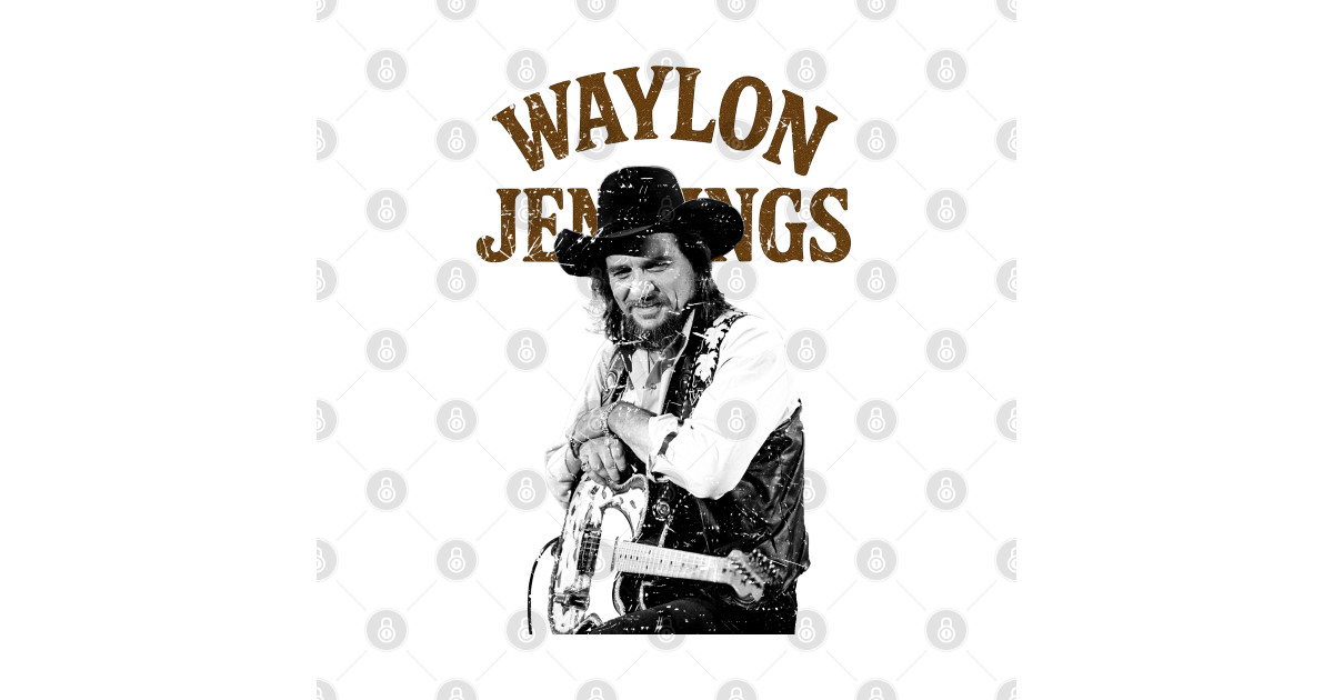 Vintage Music Country Waylon Jennings - Waylon Jennings - T-Shirt ...