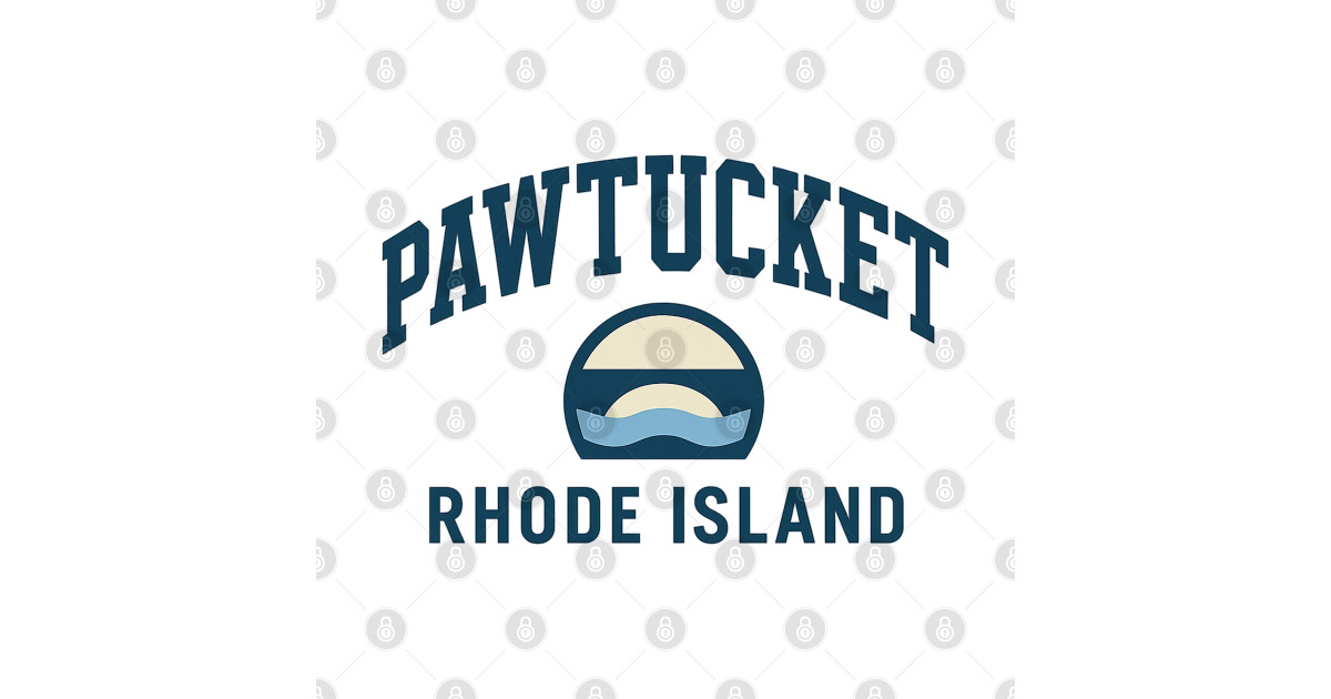 Pawtucket Rhode Island River Emblem Design - Pawtucket - T-Shirt ...