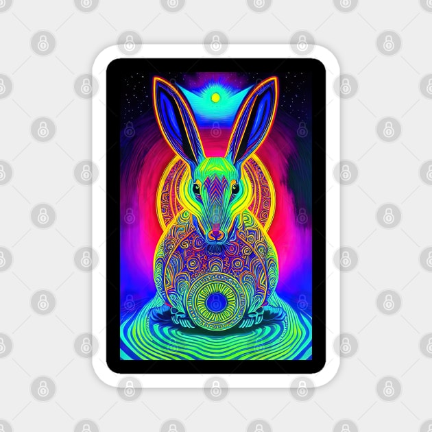 Psychedelic Pop art - RABBIT - Psychedelic - Magnet | TeePublic