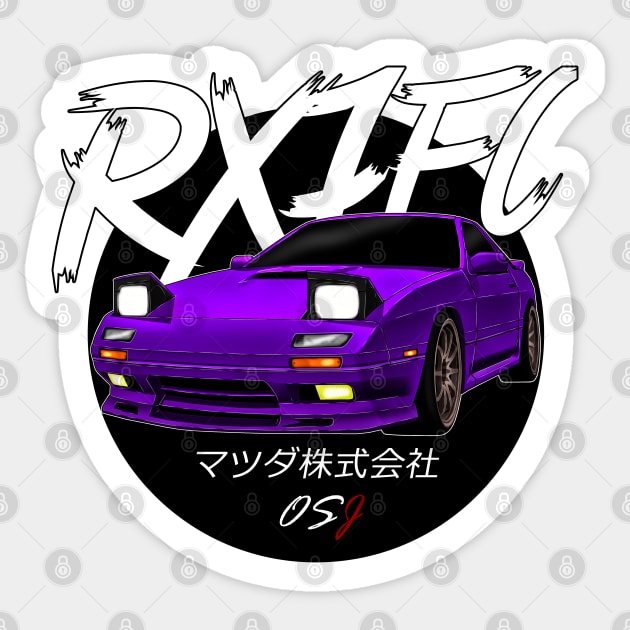 JDM RX-7 [FC] Purple Black Sun Edition - Mazda Rx7 - Sticker | TeePublic