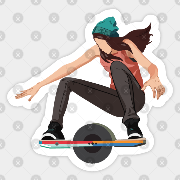 cute girl ride a onewheel - onewheel artwork - Onewheel Artwork ...