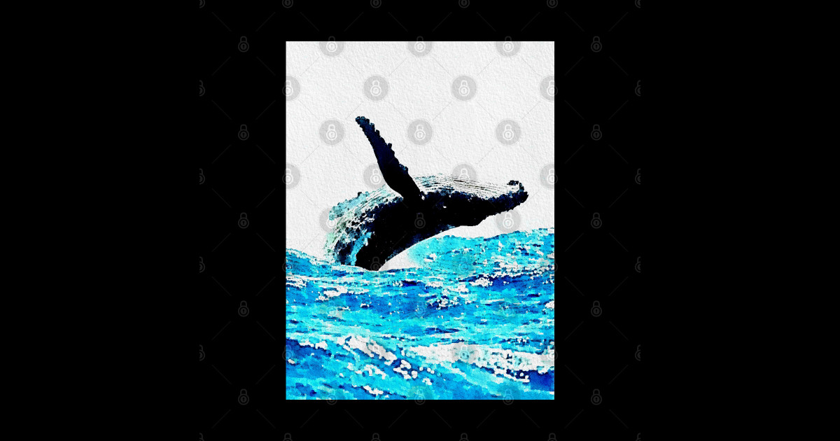 humpback whale Breaching - Humpback Whale - Sticker | TeePublic