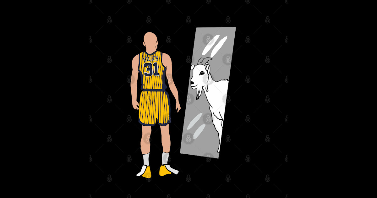 Reggie Miller Mirror Goat - Basketball - Sticker | TeePublic