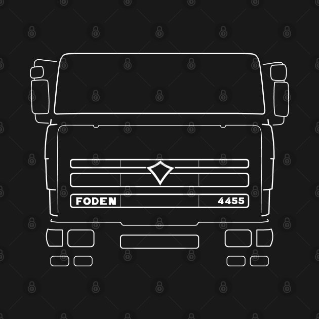 Classic Foden 4455 lorry white outline graphic - Foden - Hoodie | TeePublic