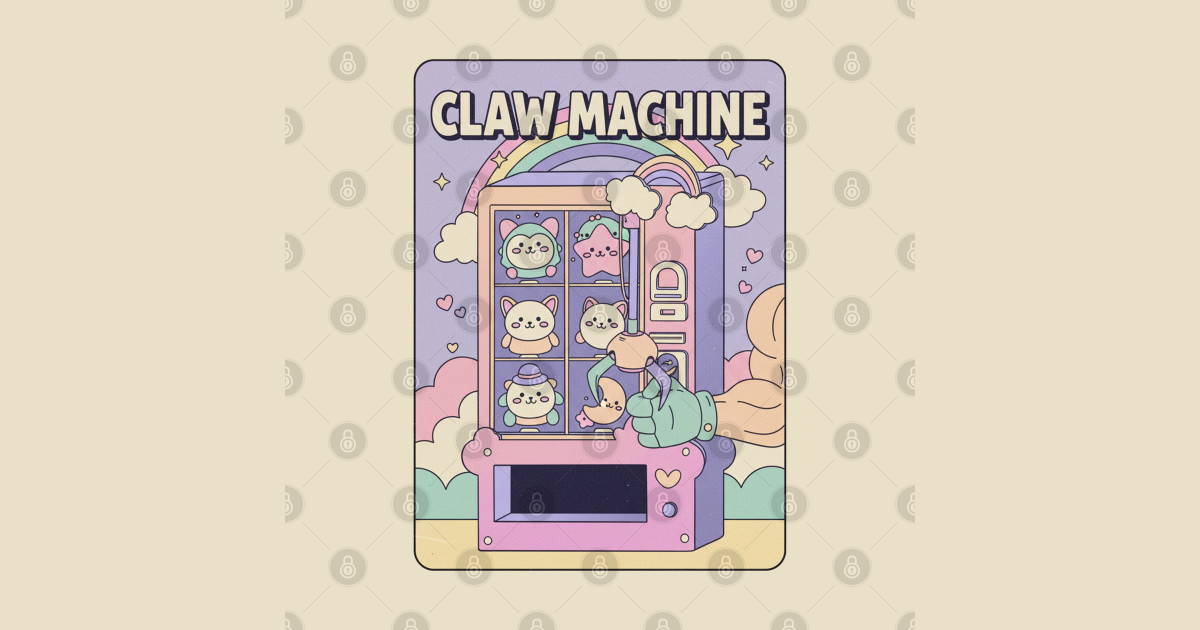 CLAW MACHINE Kawaii Pastel Color Comic Book - Vending Machine - T-Shirt ...