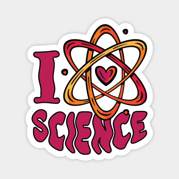I Heart Science // Cute Science Atom Heart - I Heart Science - Magnet ...