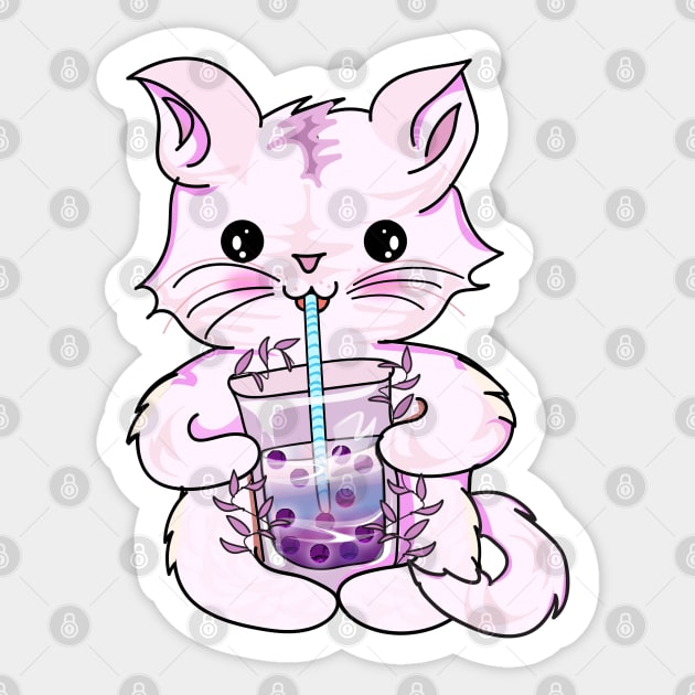 Cat boba tea - Cat Boba Tea - Sticker | TeePublic