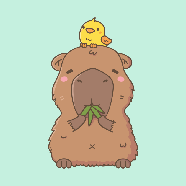 Cute Capybara with Yellow Bird Doodle - Cute Capybara - Phone Case ...