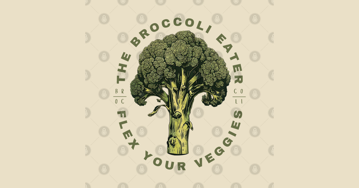 Broccoli Eater - veggies illustration - Broccoli - T-Shirt | TeePublic