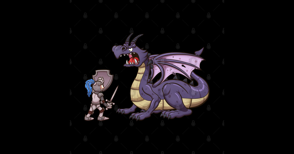 Knight VS Dragon - Knight Vs Dragon - Posters and Art Prints | TeePublic