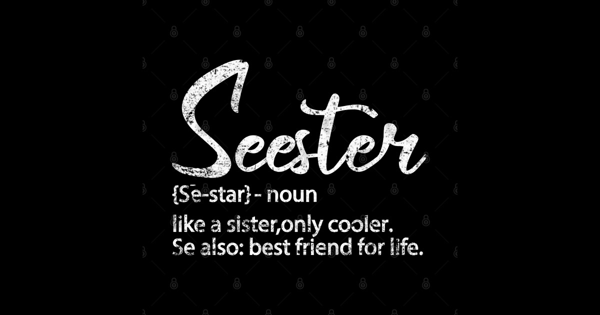 Seester Definition Funny Sister Best Friend For Life quote gifts ...