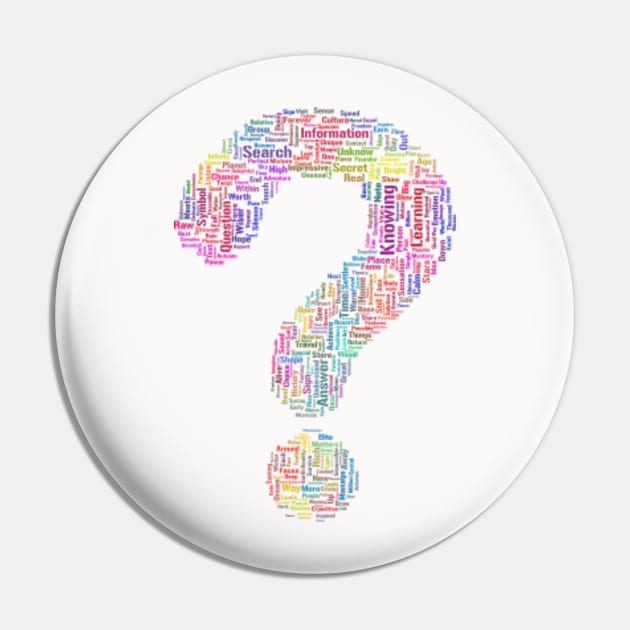 Question Mark Silhouette Shape Text Word Cloud - Question Mark - Pin ...