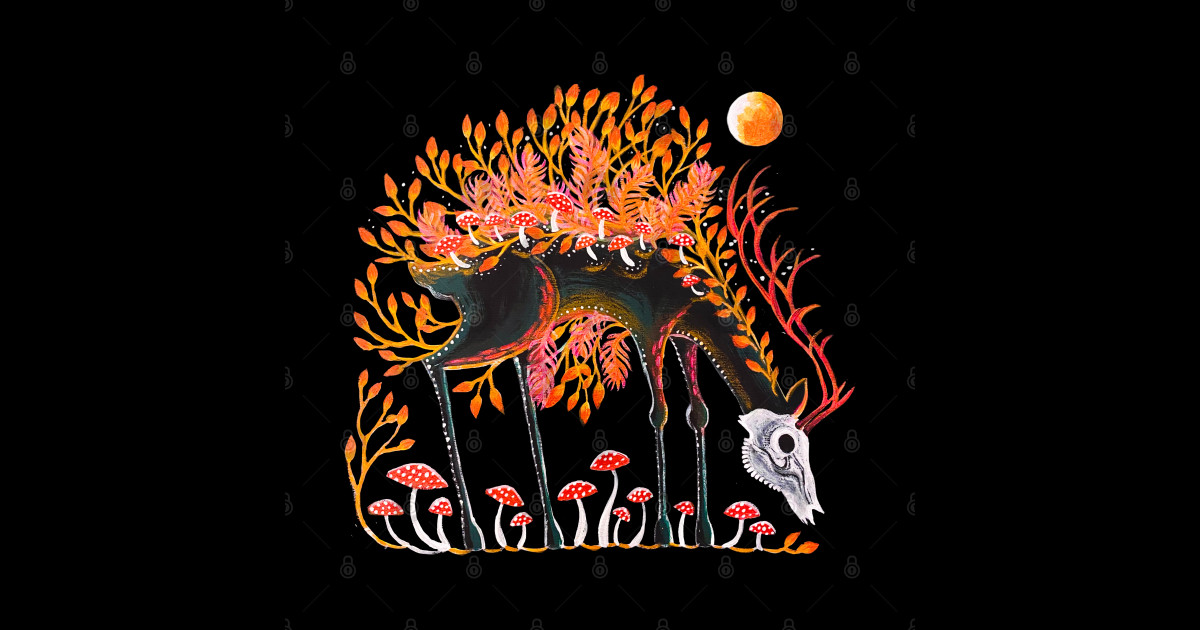 Beauty of Decay - Deer Artwork - Sticker | TeePublic