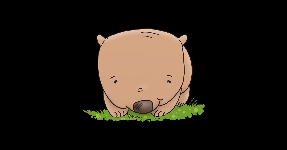 Cute baby australian wombat cartoon illustration - Wombat - Sticker ...