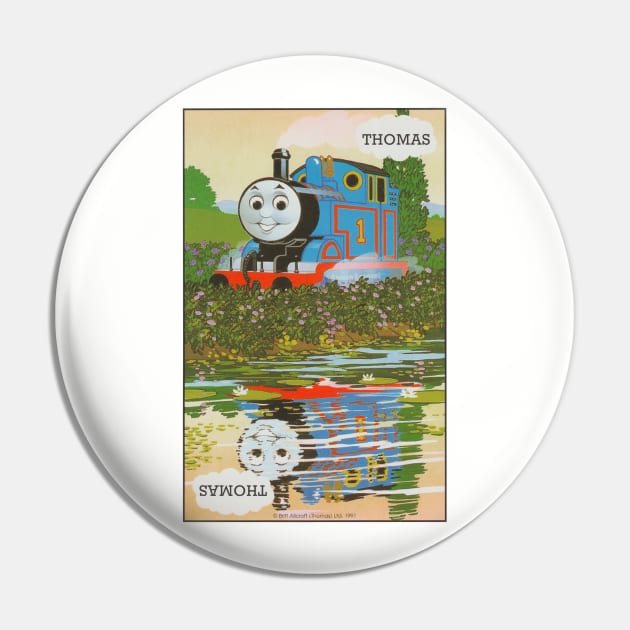 Thomas the Tank Engine Vintage Card - Thomas - Pin | TeePublic