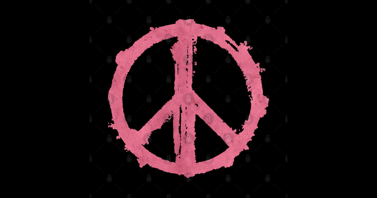 PEACE Symbol Dark Pink - Peace Symbol - Sticker | TeePublic