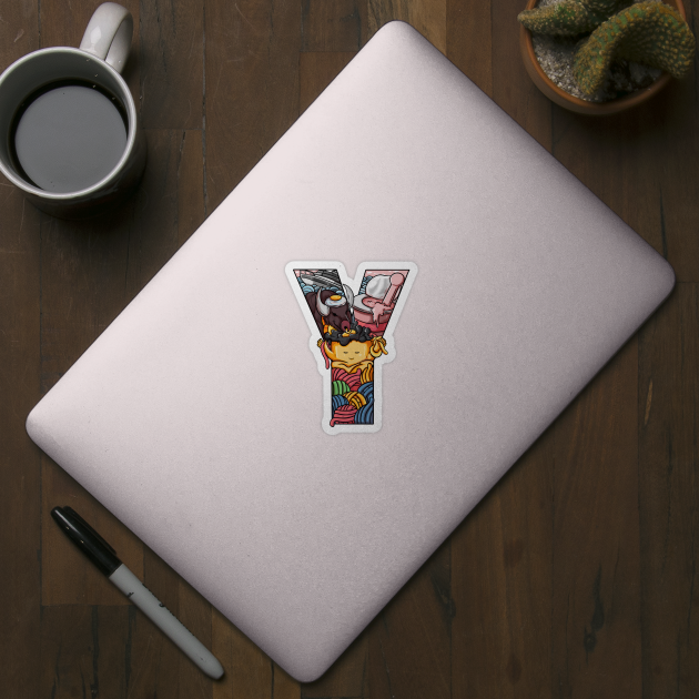 Letter Y doodle art - Letter Y - Sticker | TeePublic