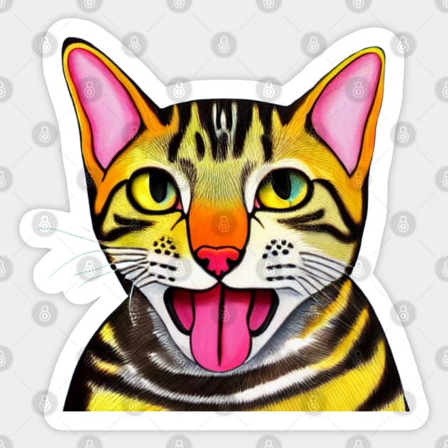 Funny Cat Face - Funny Cat Gift - Sticker | TeePublic