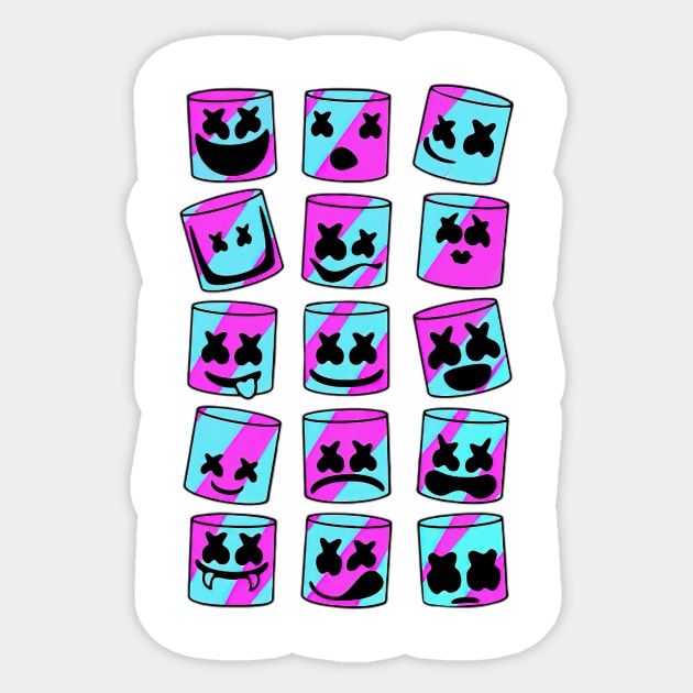 Marshmello smile mask - Marshmello Smile Mask - Sticker | TeePublic