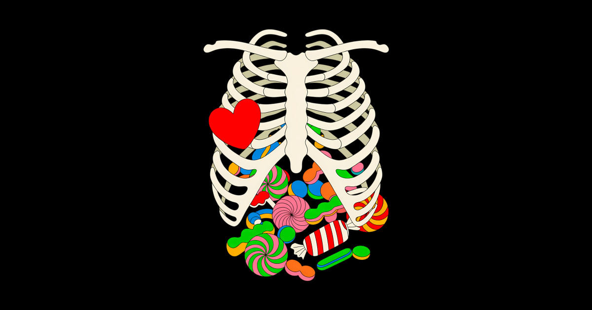 Skeleton Rib Cage Heart Candy Cute - Skeleton Rib Cage Heart Candy Cute ...