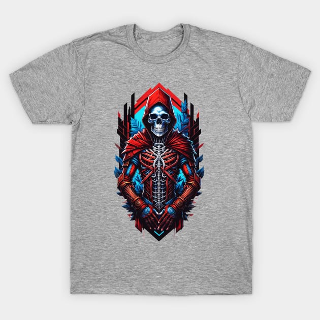 skeleton in red hood - Skeleton - T-Shirt | TeePublic