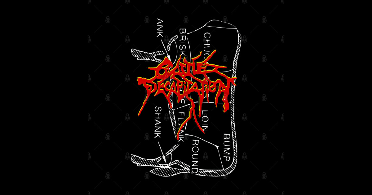 Cattle Decapitation – Beef Cut Diagram Deathgrind Irony - Cattle ...